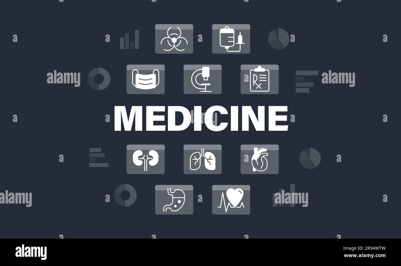 Medicine word concept design template with icons Stock Vector Image ...
