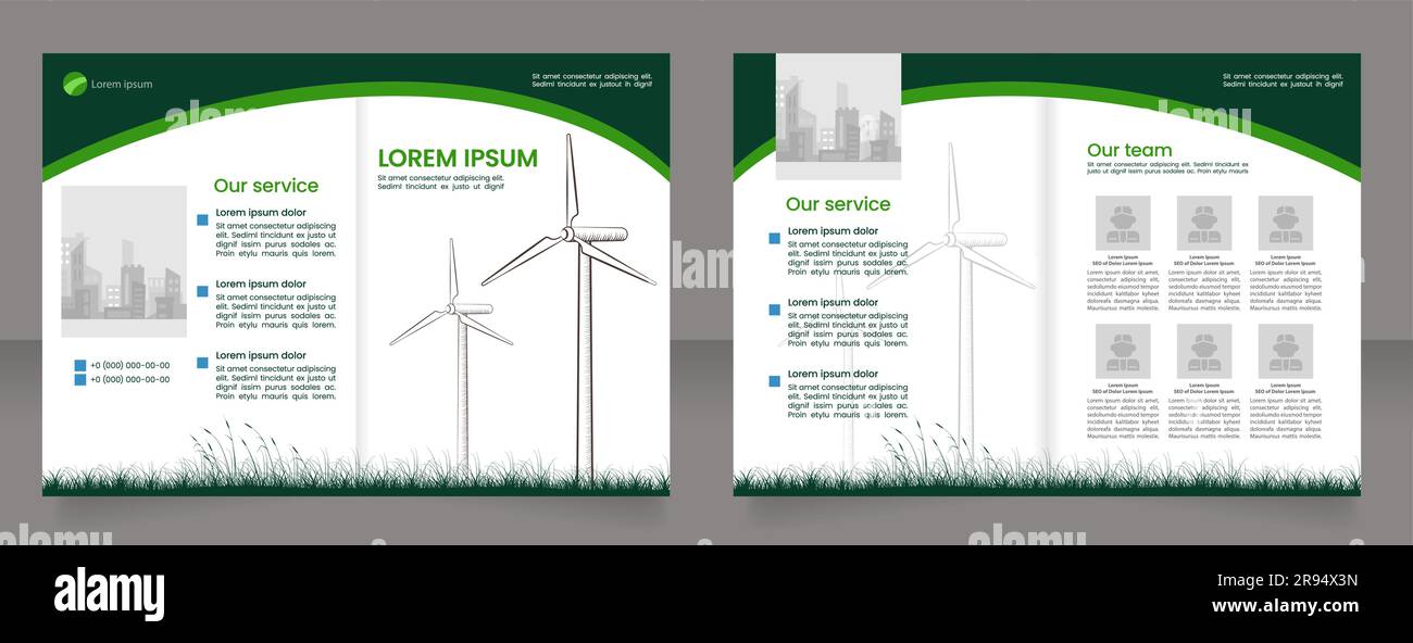 Wind power generators bifold brochure template design Stock Vector ...