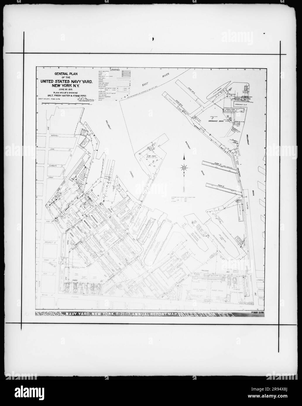 Annual Report Map - Water and Steam Pipes. Glass Plate Negatives of the ...