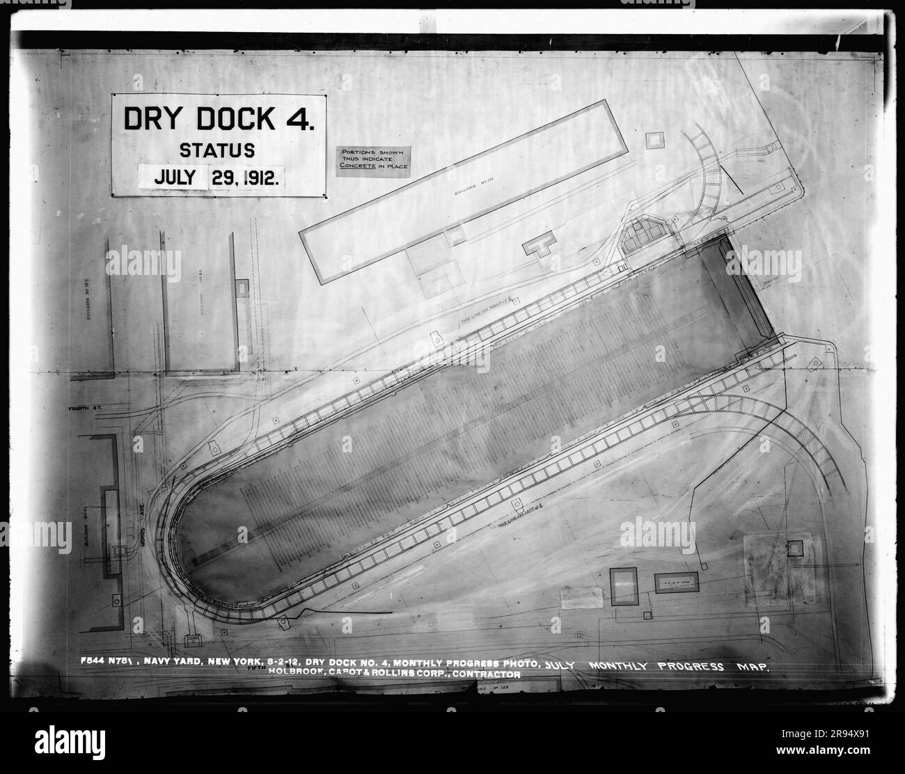 Dry Dock Number 4, Monthly Progress Photo, July Monthly Progress Map ...