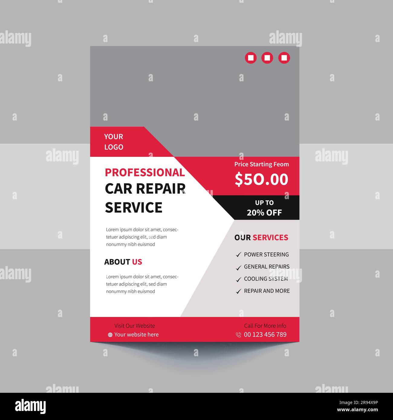 Auto repair Services business layout templates, brochure, mockup flyer ...