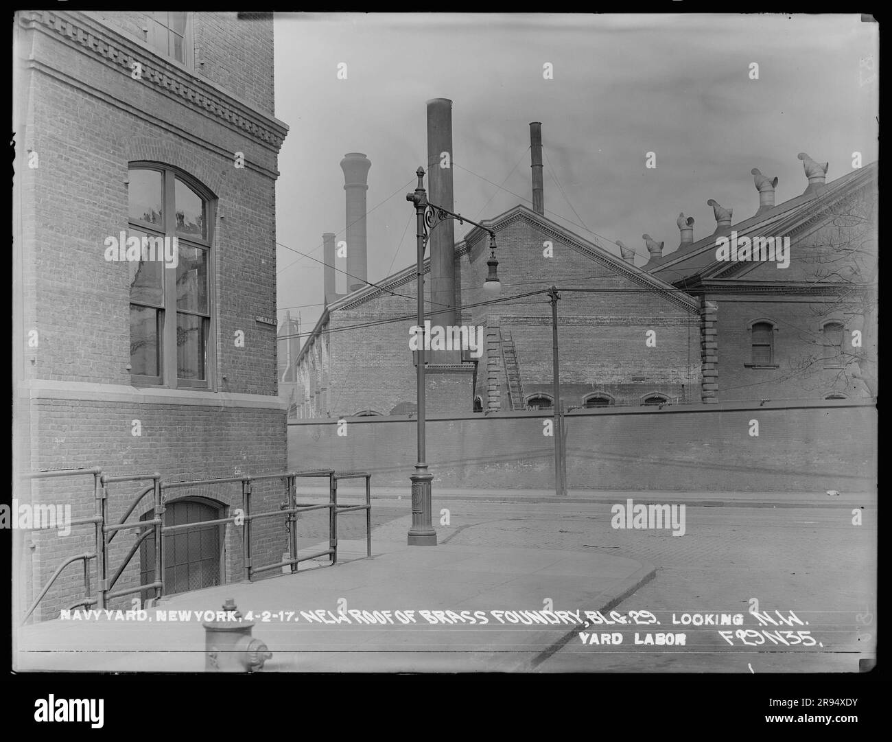 New Roof of Brass Foundry, Building 29, Looking Northeast. Glass Plate ...