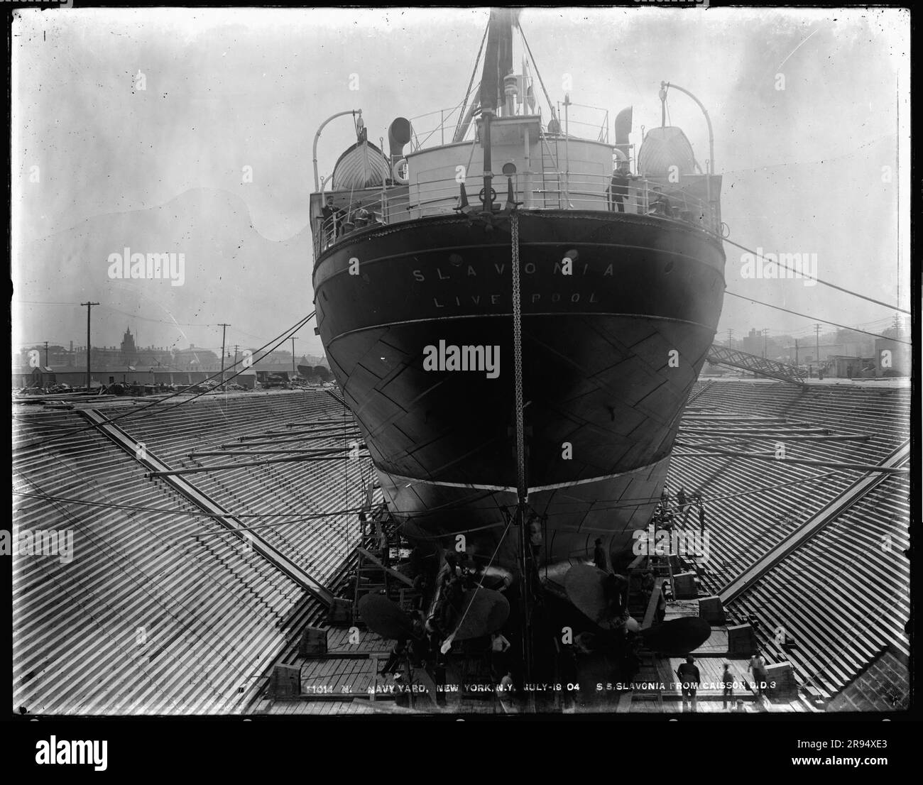 S.S. Slavonia from Caisson, Dry Dock 3. Glass Plate Negatives of the ...