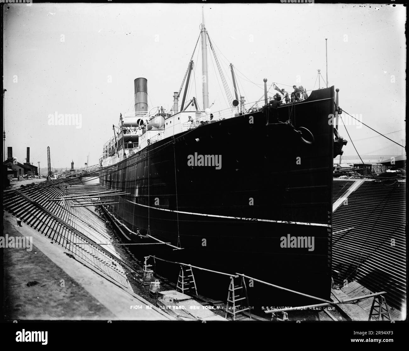 S.S. Slavonia from Head, Dry Dock 3. Glass Plate Negatives of the ...