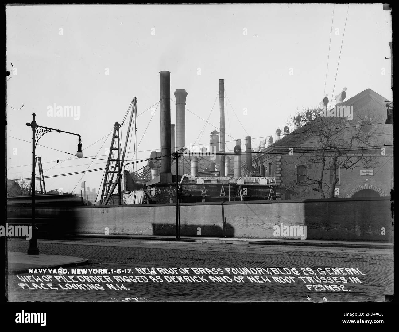 New Roof of Brass Foundry, Building 29, Looking Northeast. Glass Plate ...