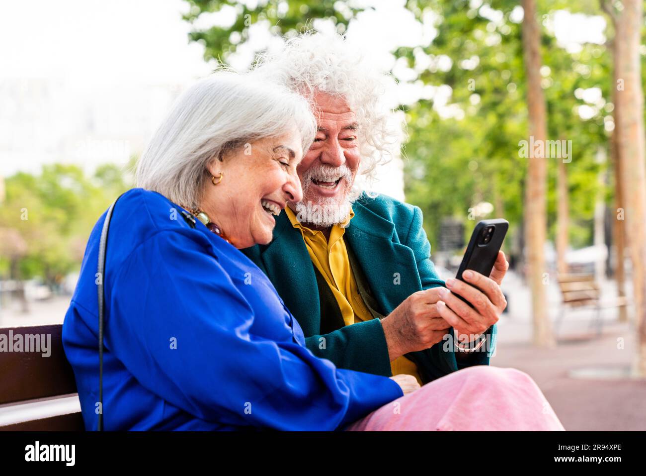 Senior couple of old people dating outdoors - Married elderly man and ...