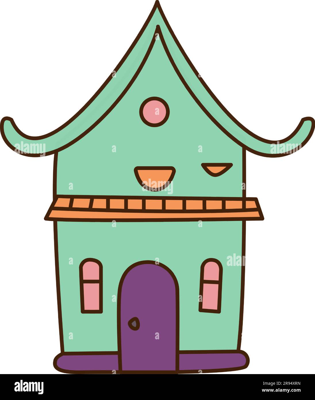 Simple House Drawing In Color