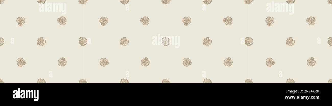 Quirky floral lino cut motif vector border. Seamless decoration of ...