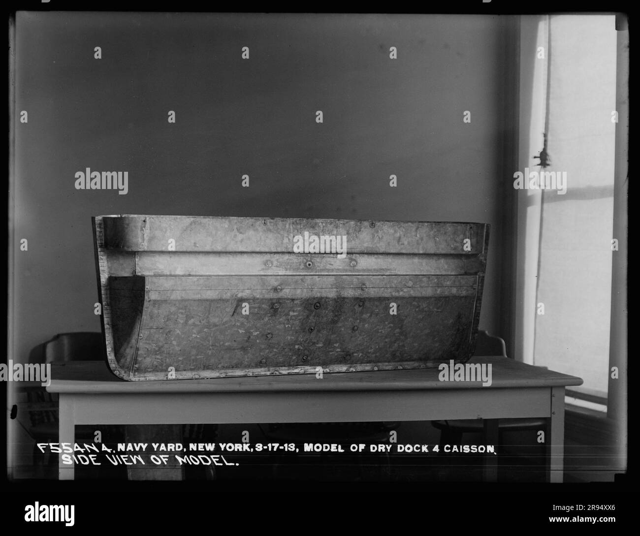Model of Dry Dock 4 Caisson, Side View of Model. Glass Plate Negatives ...