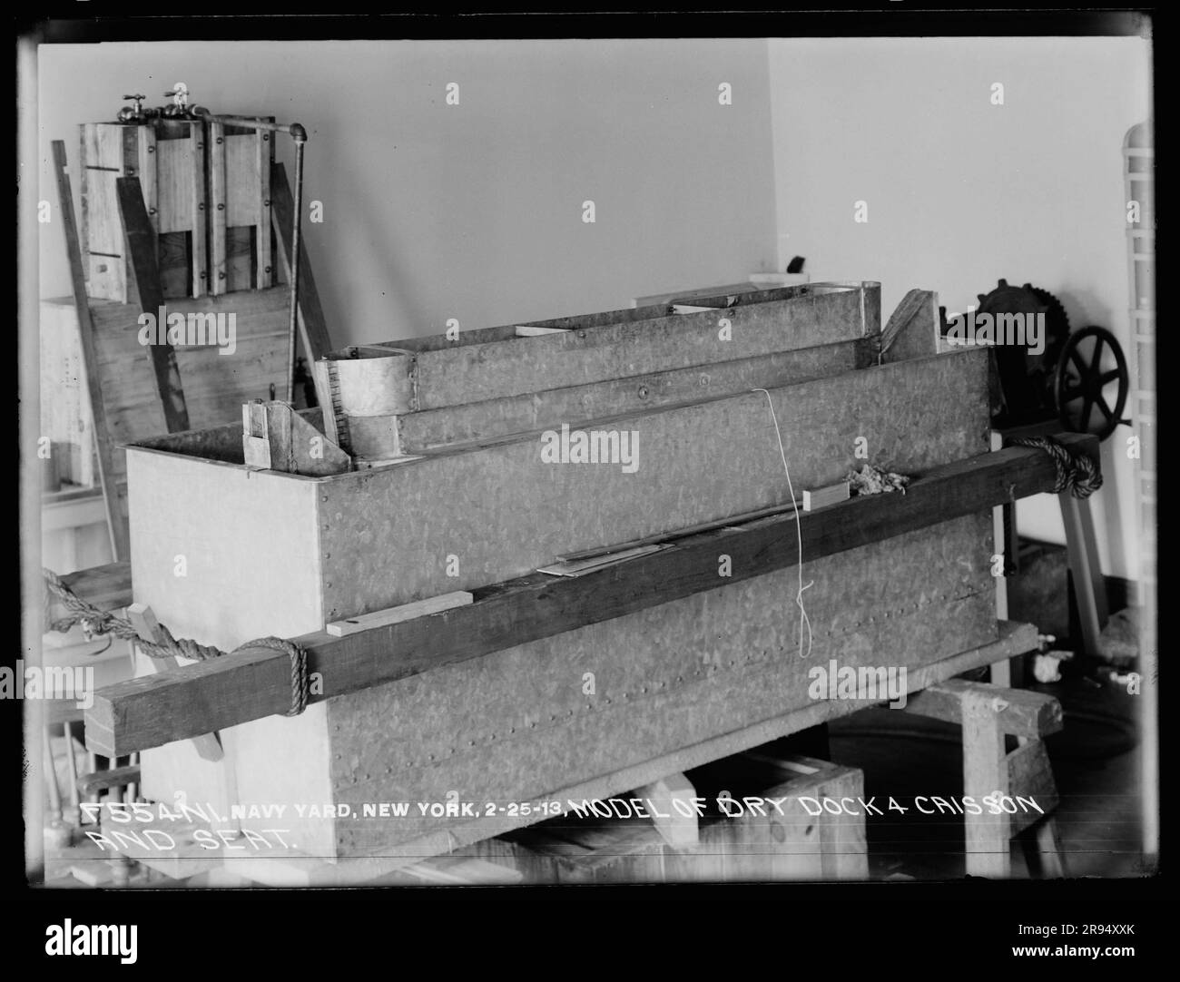 Model of Dry Dock 4 Caisson and Seat. Glass Plate Negatives of the ...