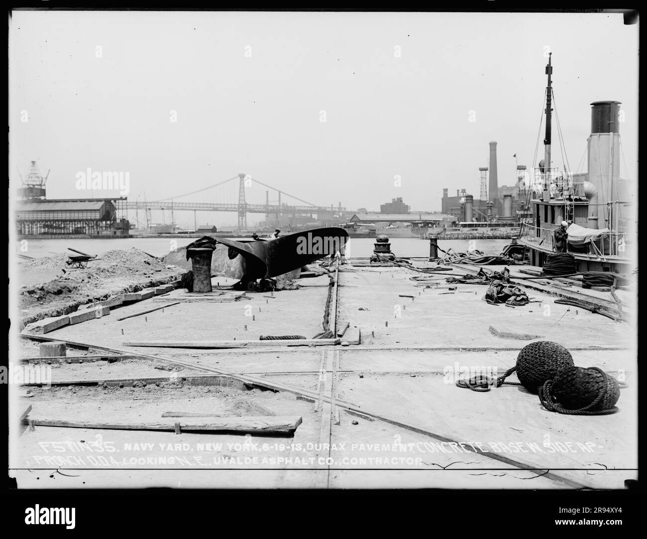 Durax Pavement, Concrete Base West Side Approach Dry Dock 4, Looking ...
