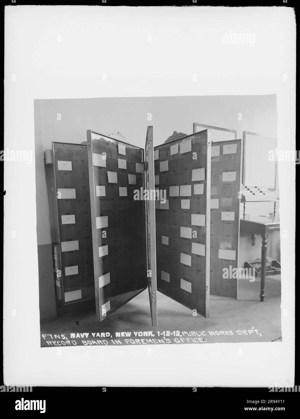 Public Works Department, Record Board in Foreman's Office. Glass Plate ...