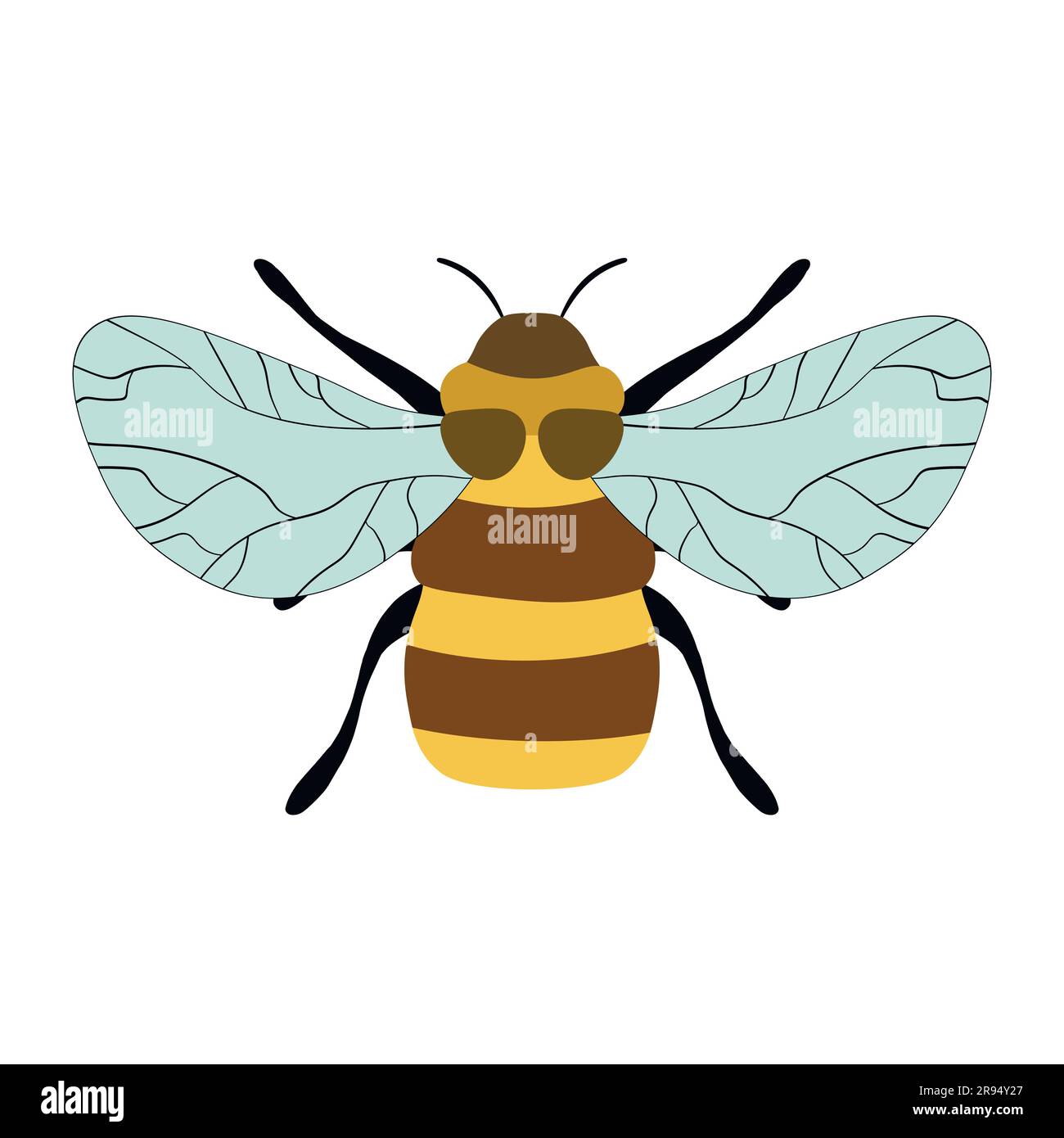 Cartoon bee mascot. A small bees flies. Wasp collection. Vector ...