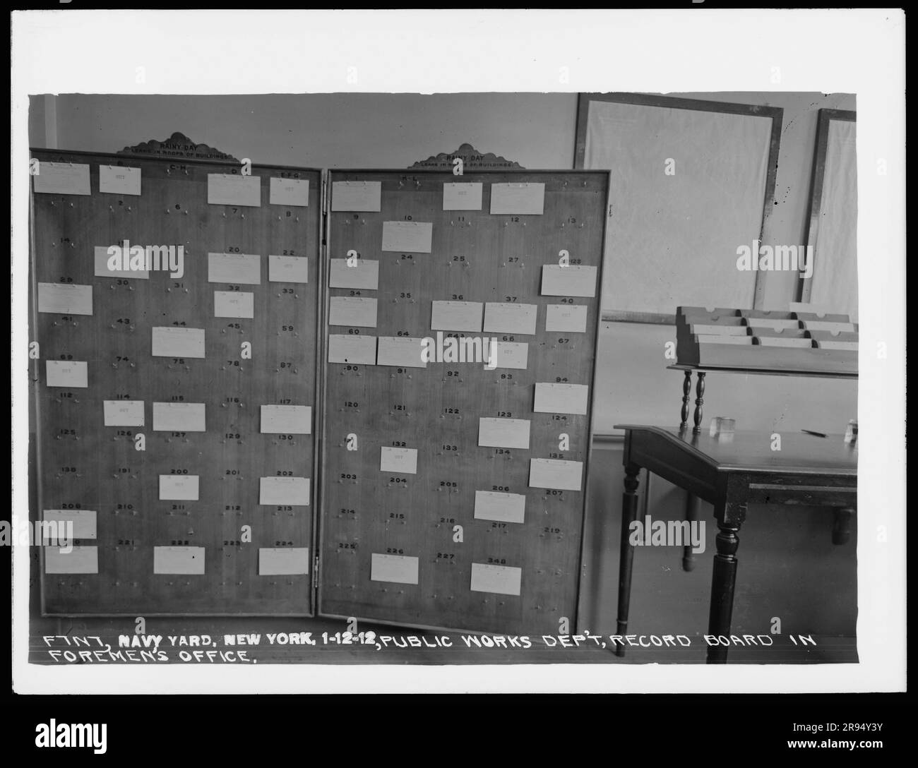 Public Works Department, Record Board in Foreman's Office. Glass Plate ...