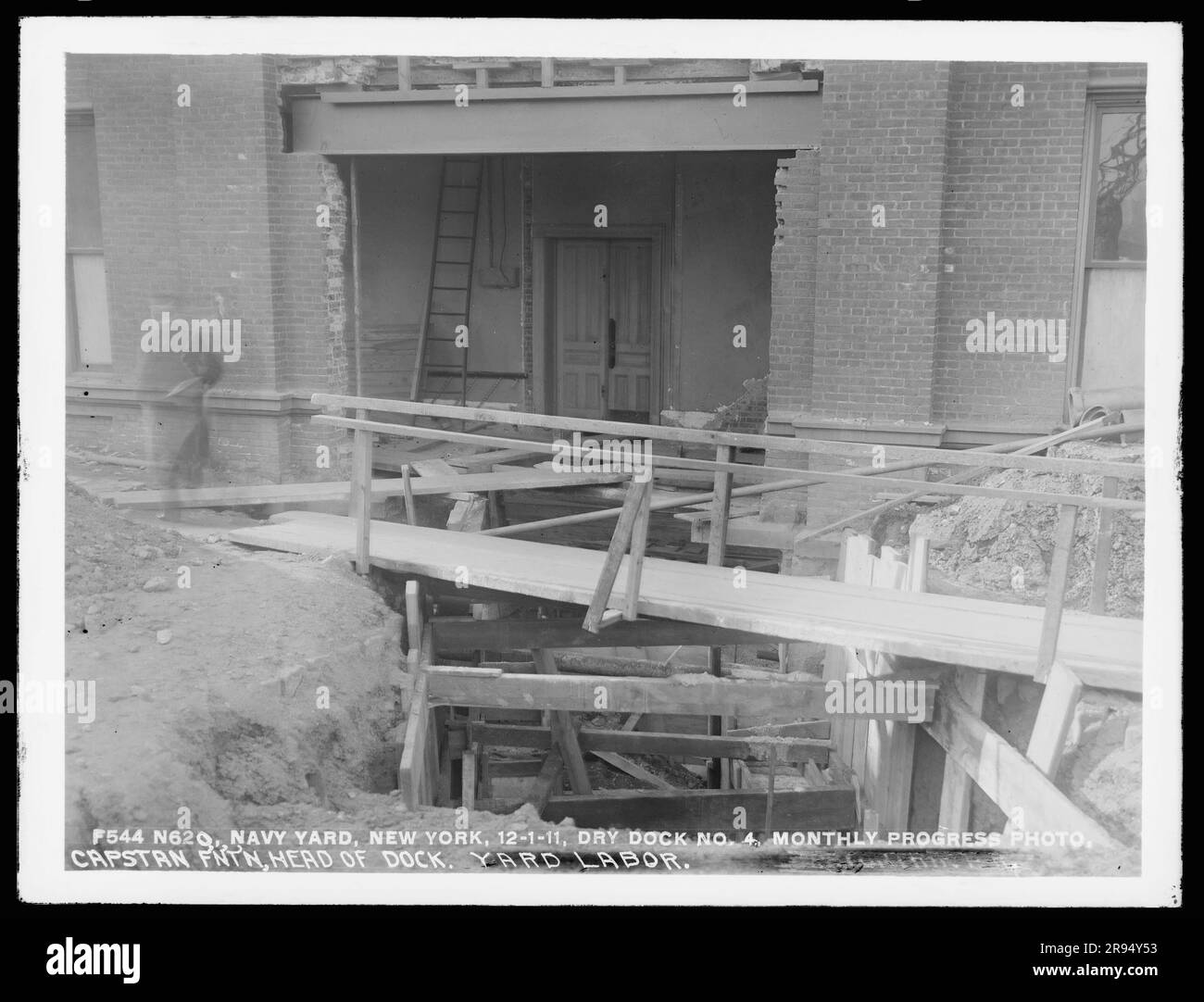Dry Dock Number 4, Monthly Progress Photo, Capstan Foundation, Head of ...