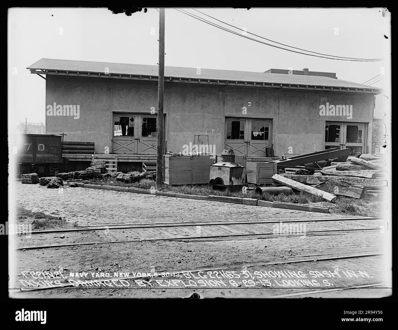 Building 221 (65-3), Showing Sash in North Doors Damaged by Explosion ...
