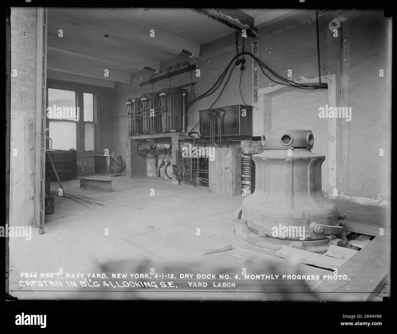 Dry Dock Number 4, Monthly Progress Photo, Capstan in Building 41 ...