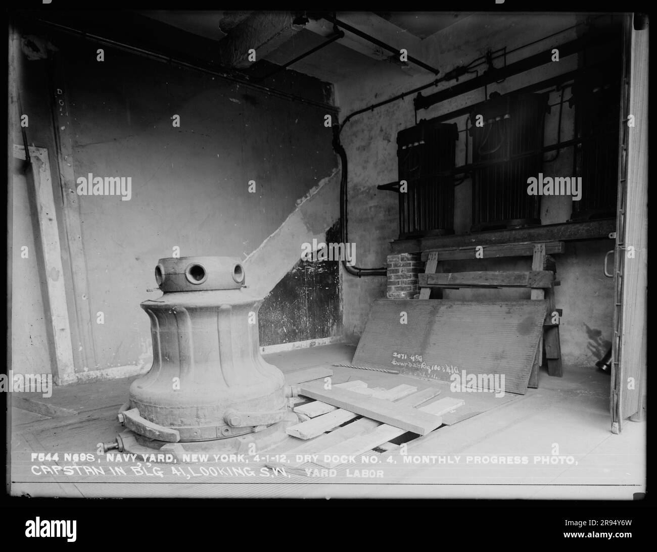 Dry Dock Number 4, Monthly Progress Photo, Capstan in Building 41 ...