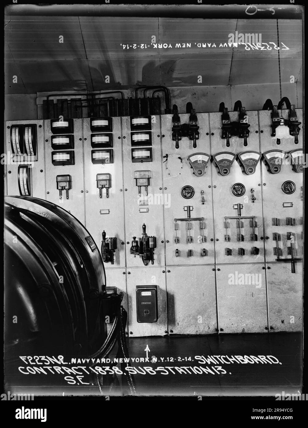 Switchboard, Contract 1838, Substation 13, Looking Southeast. Glass ...