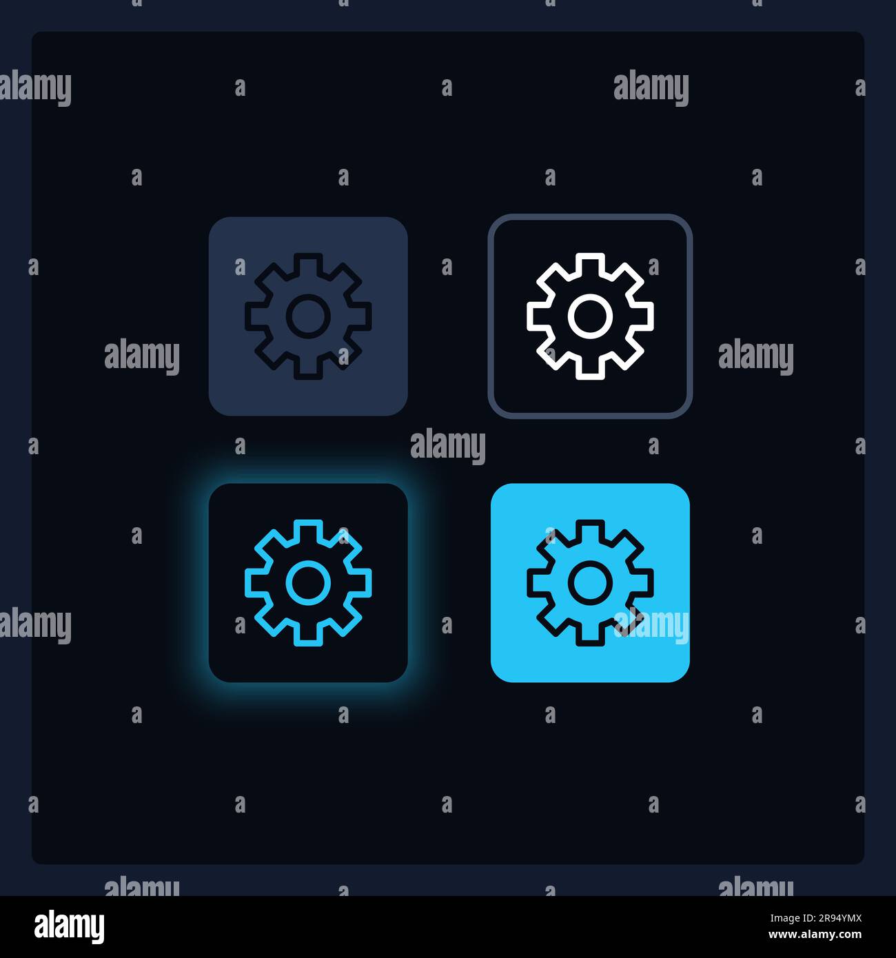 Setting gear UI elements kit Stock Vector Image & Art - Alamy