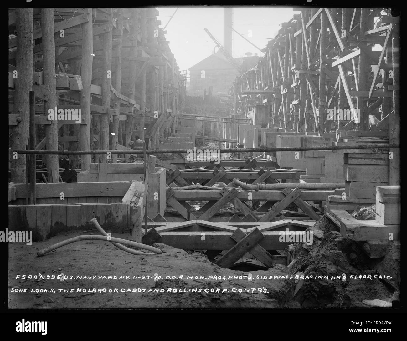 Monthly Progress Photo, Dry Dock No. 4, Sidewall Bracing and Floor ...