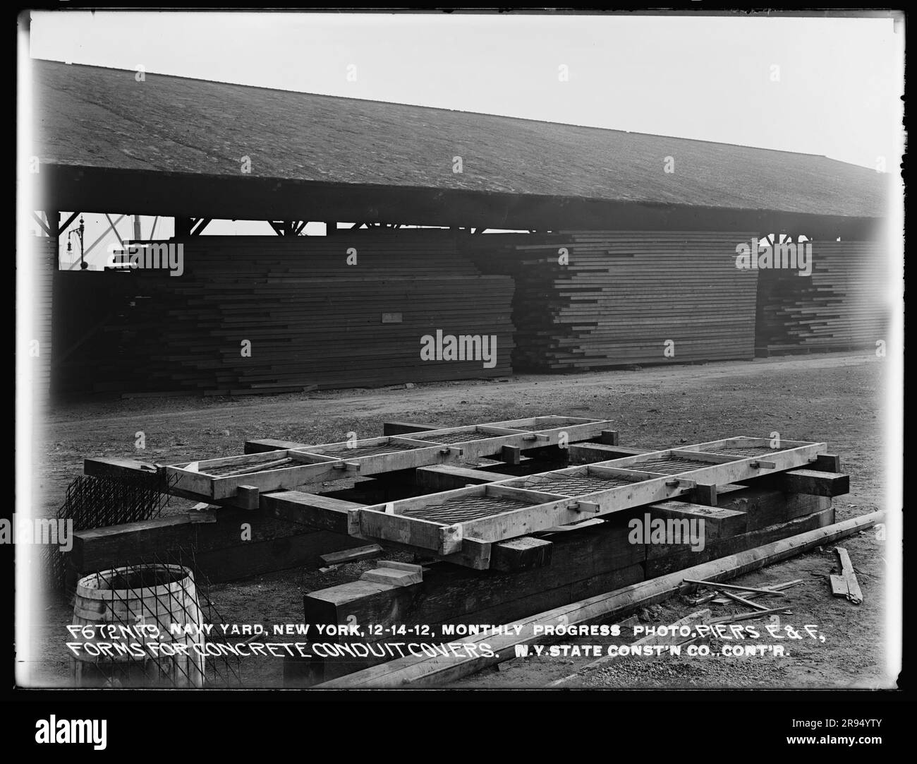 Monthly Progress Photo, Dry Dock No. 4, Sidewall Bracing and Floor ...