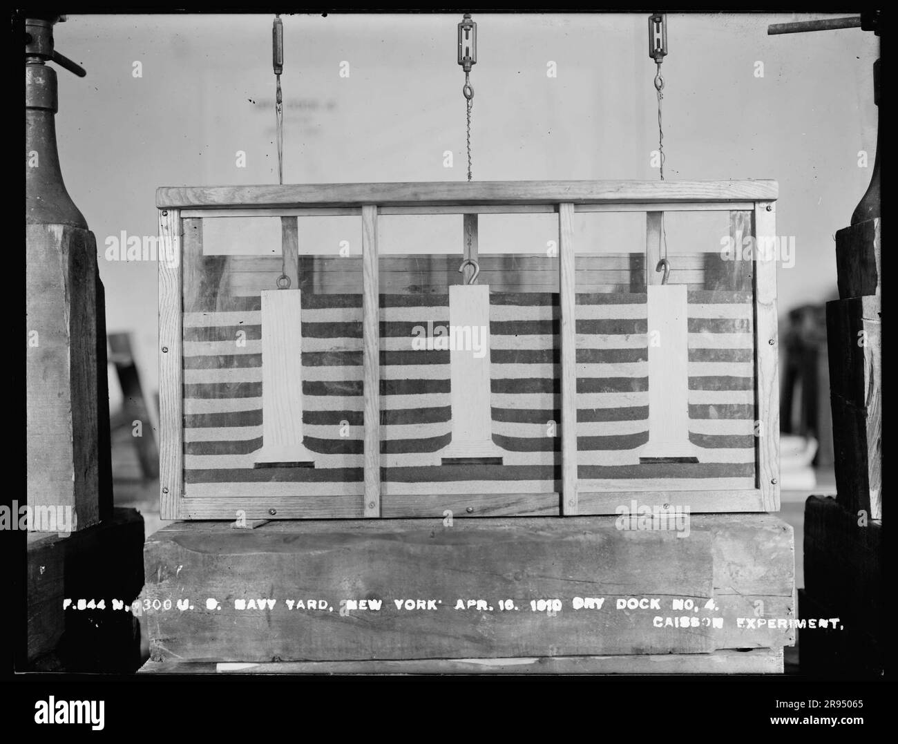 Dry Dock Number 4, Caisson Experiment. Glass Plate Negatives of the ...