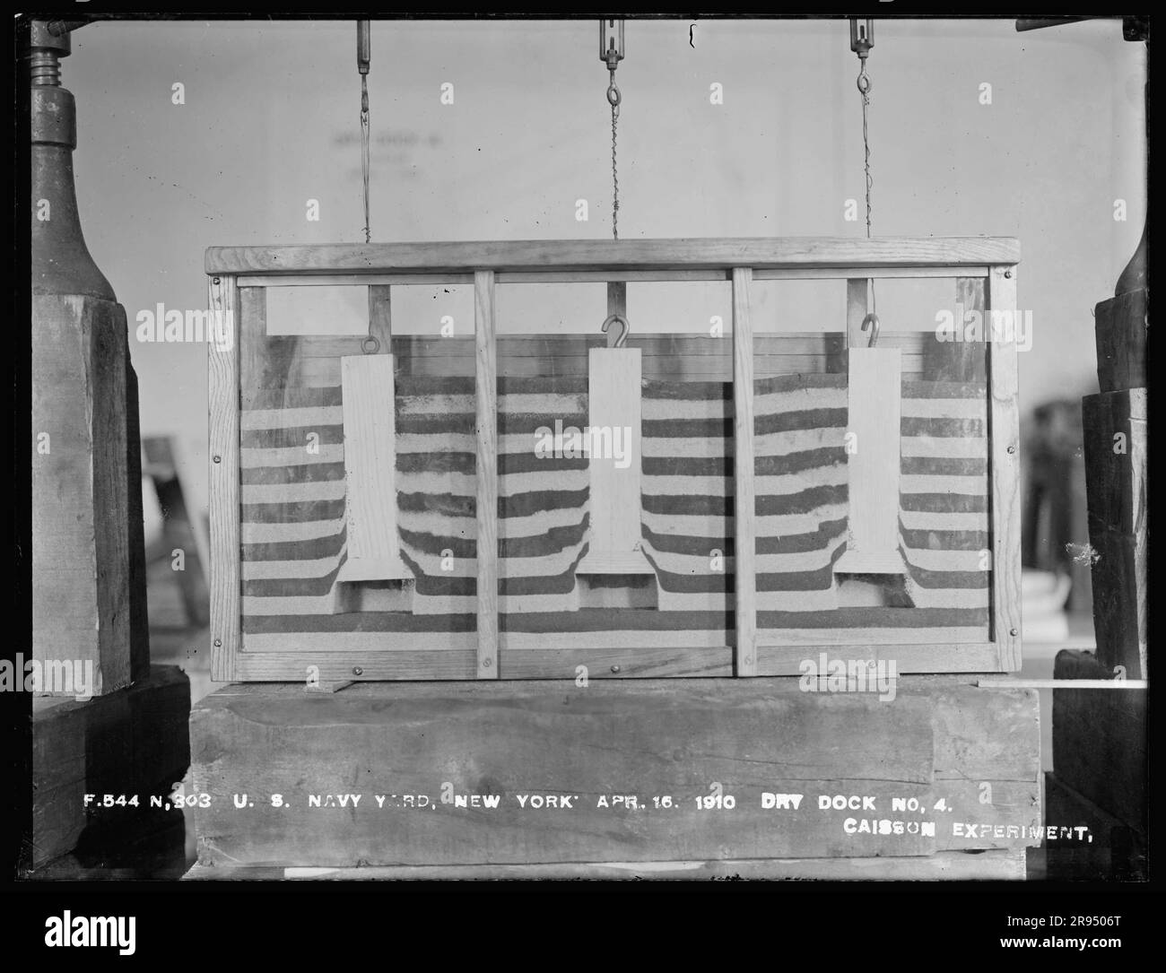 Dry Dock Number 4, Caisson Experiment. Glass Plate Negatives of the ...
