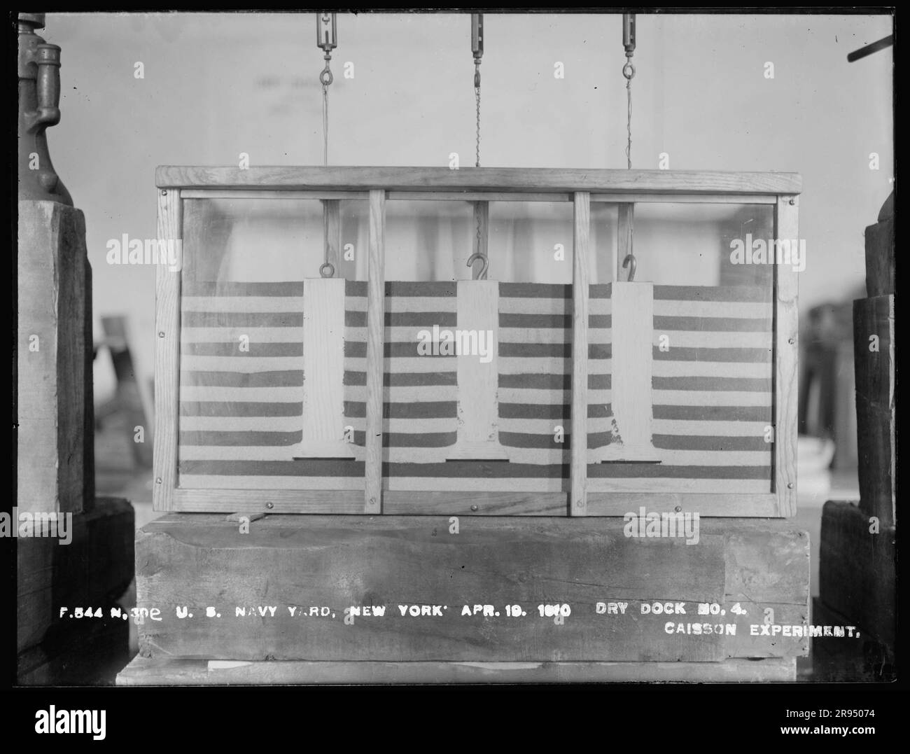 Dry Dock Number 4, Caisson Experiment. Glass Plate Negatives of the ...