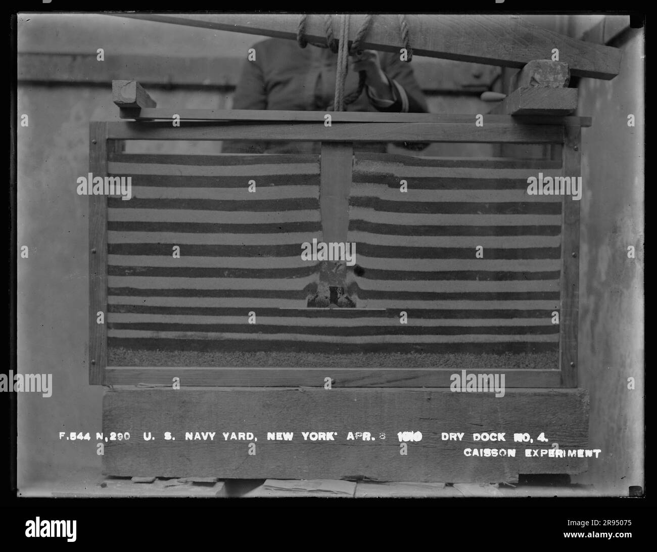 Dry Dock Number 4, Caisson Experiment. Glass Plate Negatives of the ...