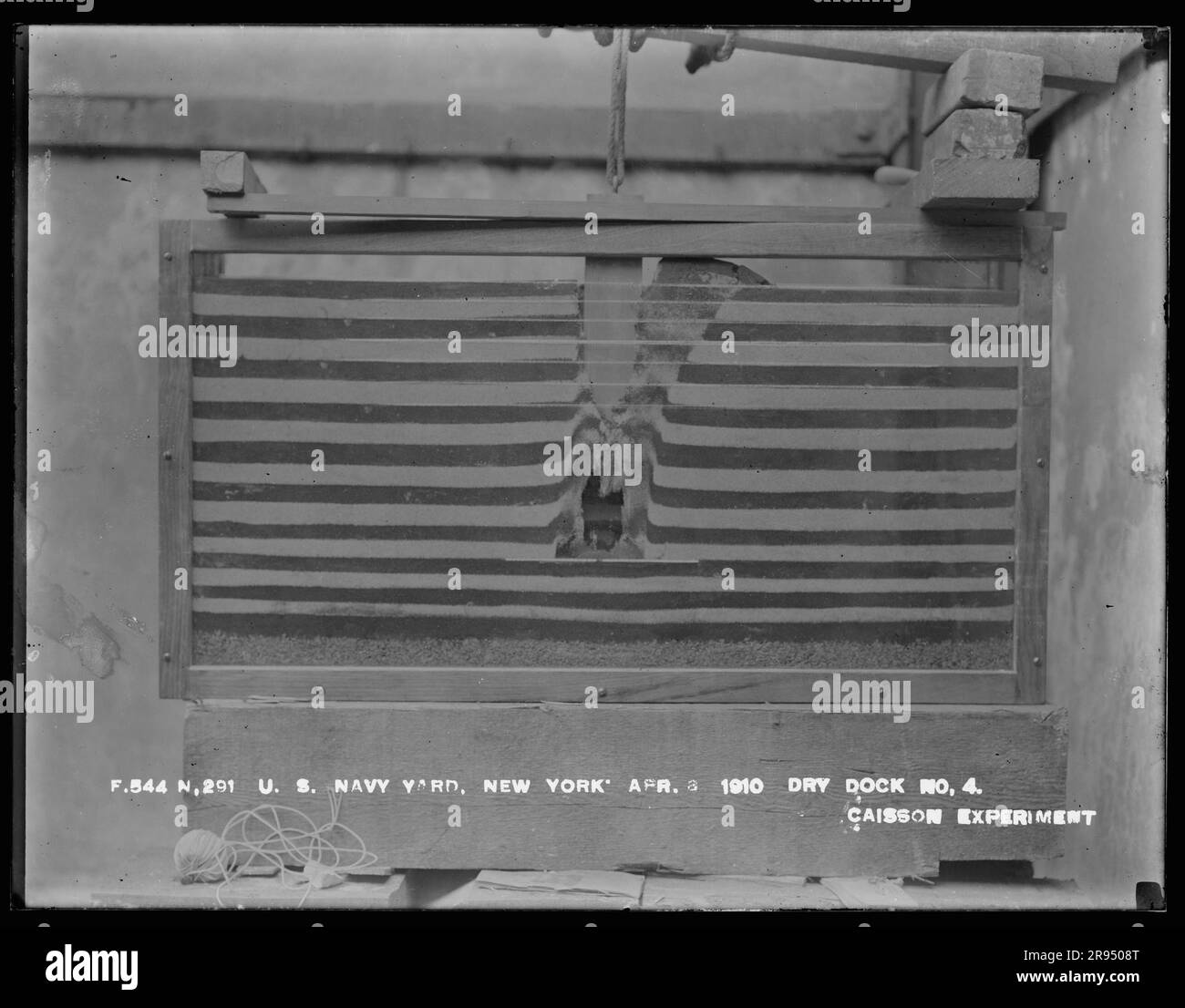 Dry Dock Number 4, Caisson Experiment. Glass Plate Negatives of the ...