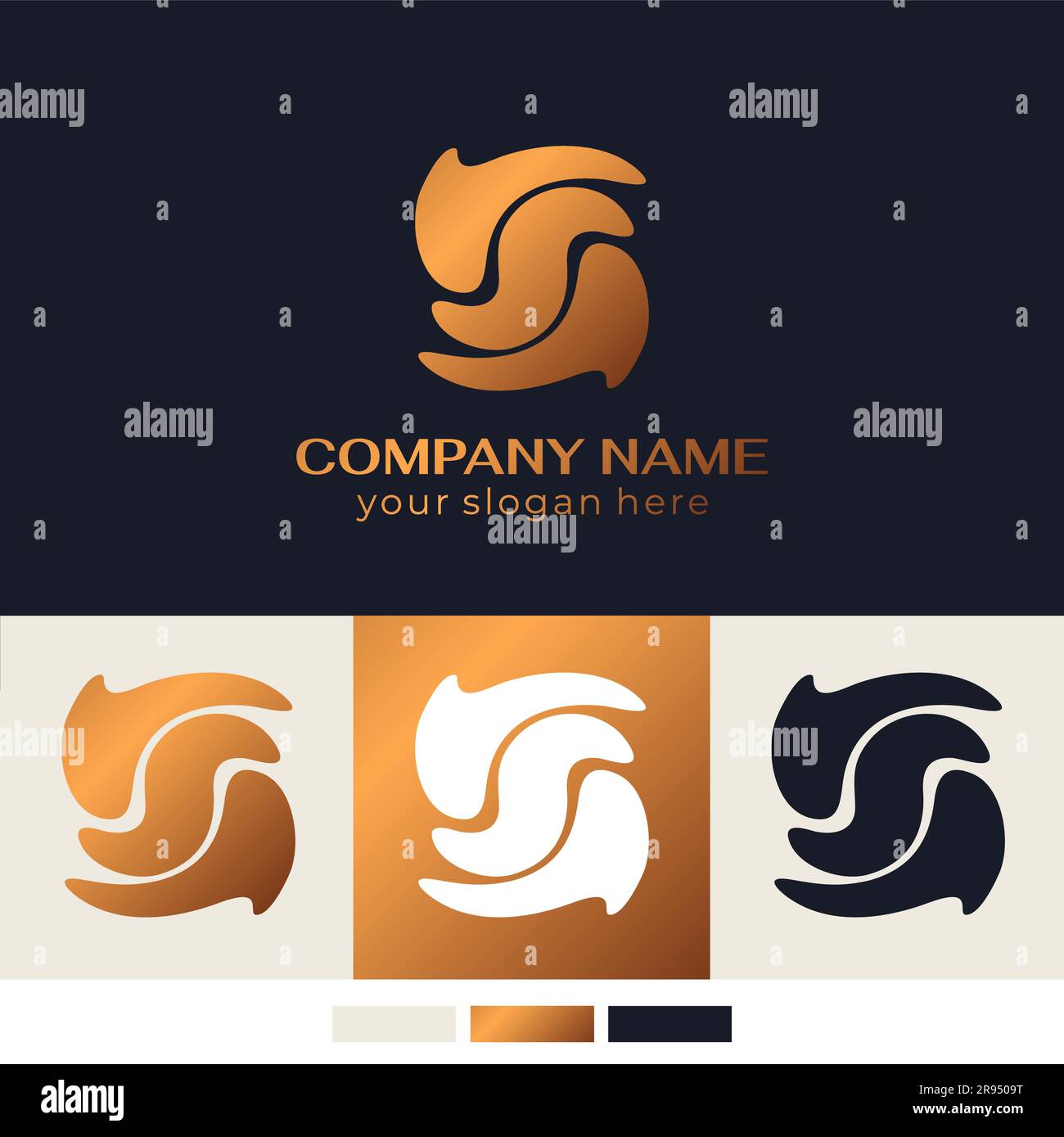 Wave logo. Abstract universal logo for business. Elegant flowing lines ...