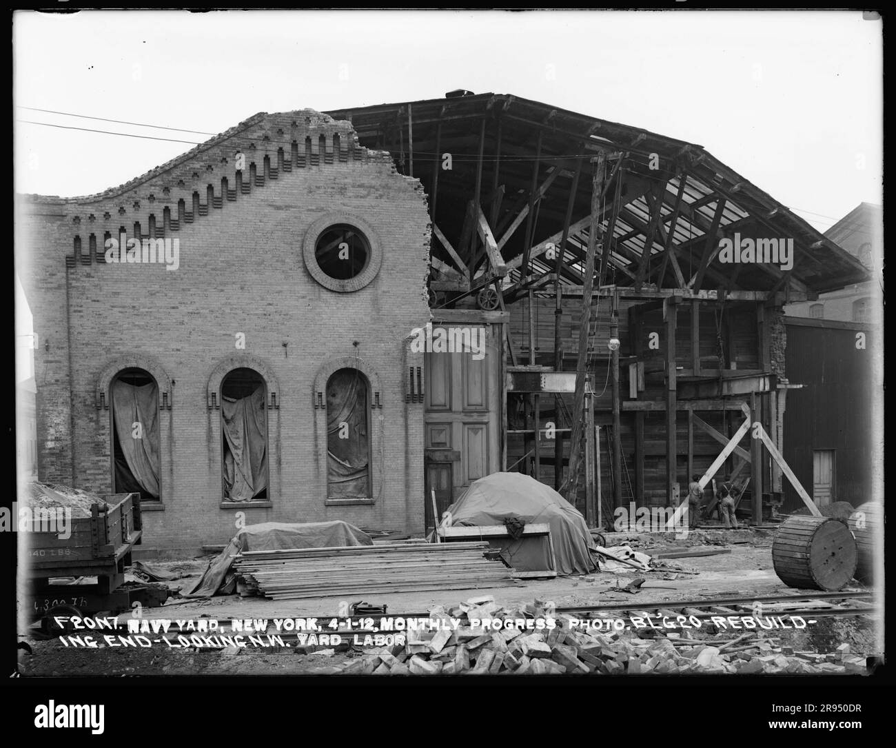 Monthly Progress Photo, Building 20, Rebuilding End, Looking Northwest ...