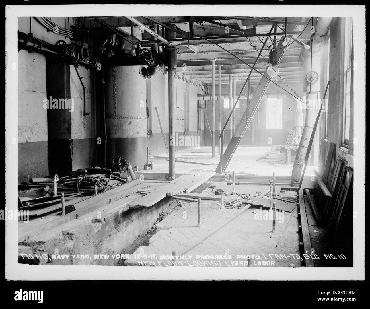 Monthly Progress Photo, Lean-To, Building Number 10, New Floor, Looking ...