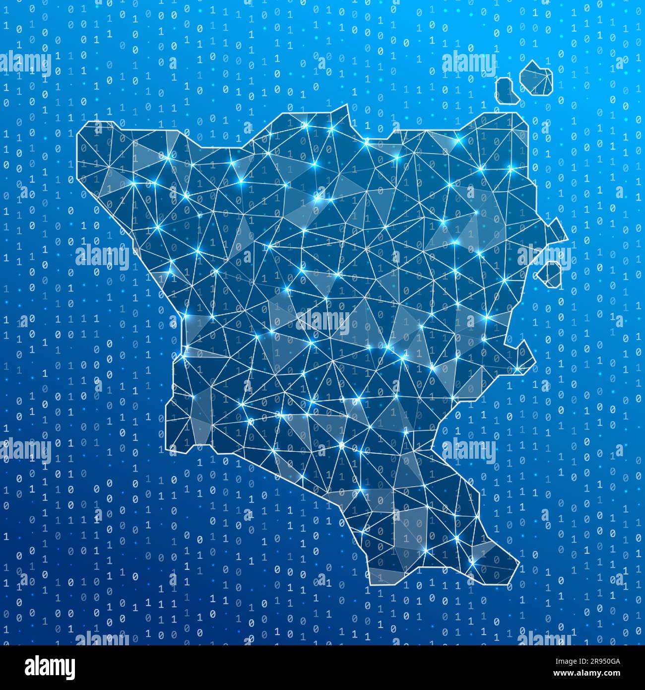 Network map of Green Island, Taiwan. Island digital connections map ...