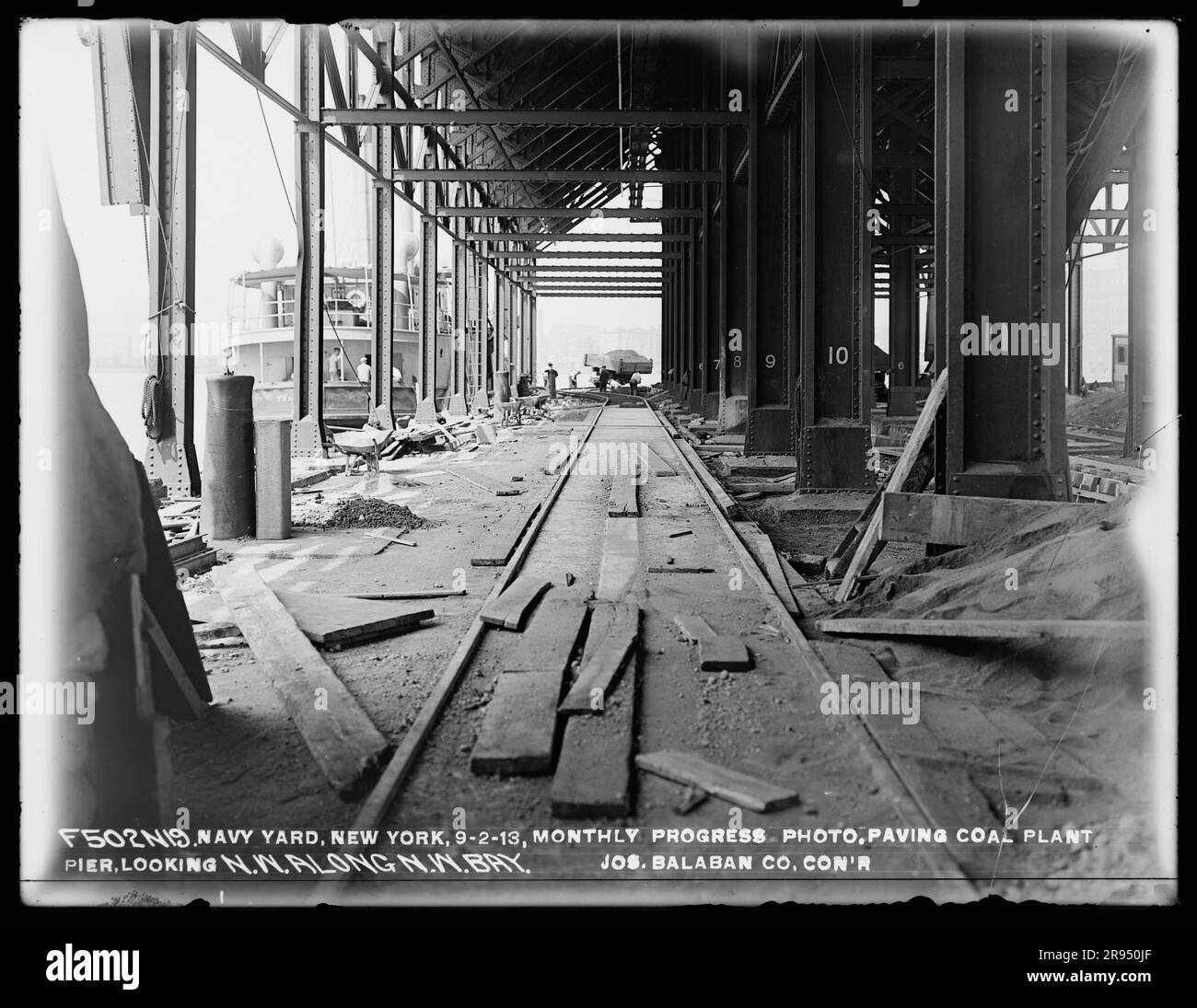 Monthly Progress Photo, Paving Coal Plant Pier, Looking Northwest along ...
