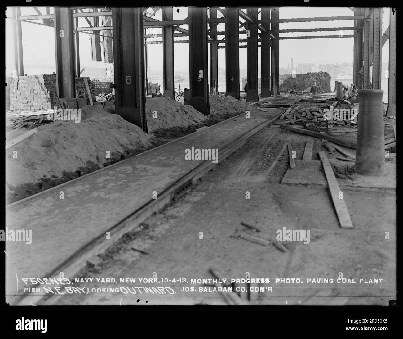Monthly Progress Photo, Paving Coal Plant Pier, Northeast Bay, Looking ...