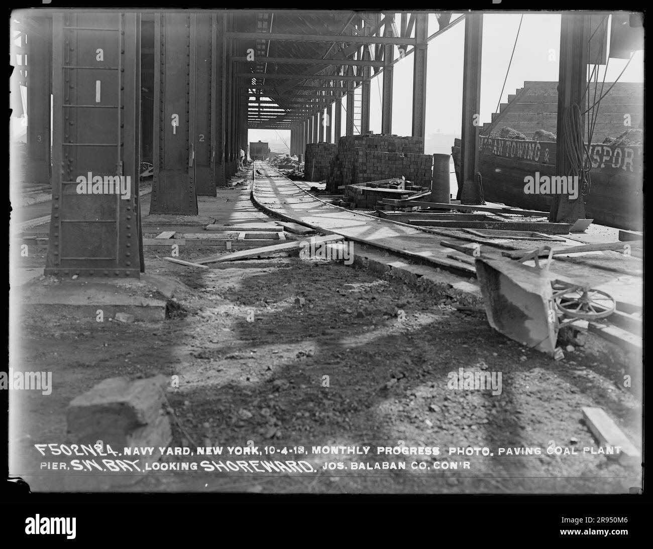 Monthly Progress Photo, Paving Coal Plant Pier, Southwest Bay, Looking ...