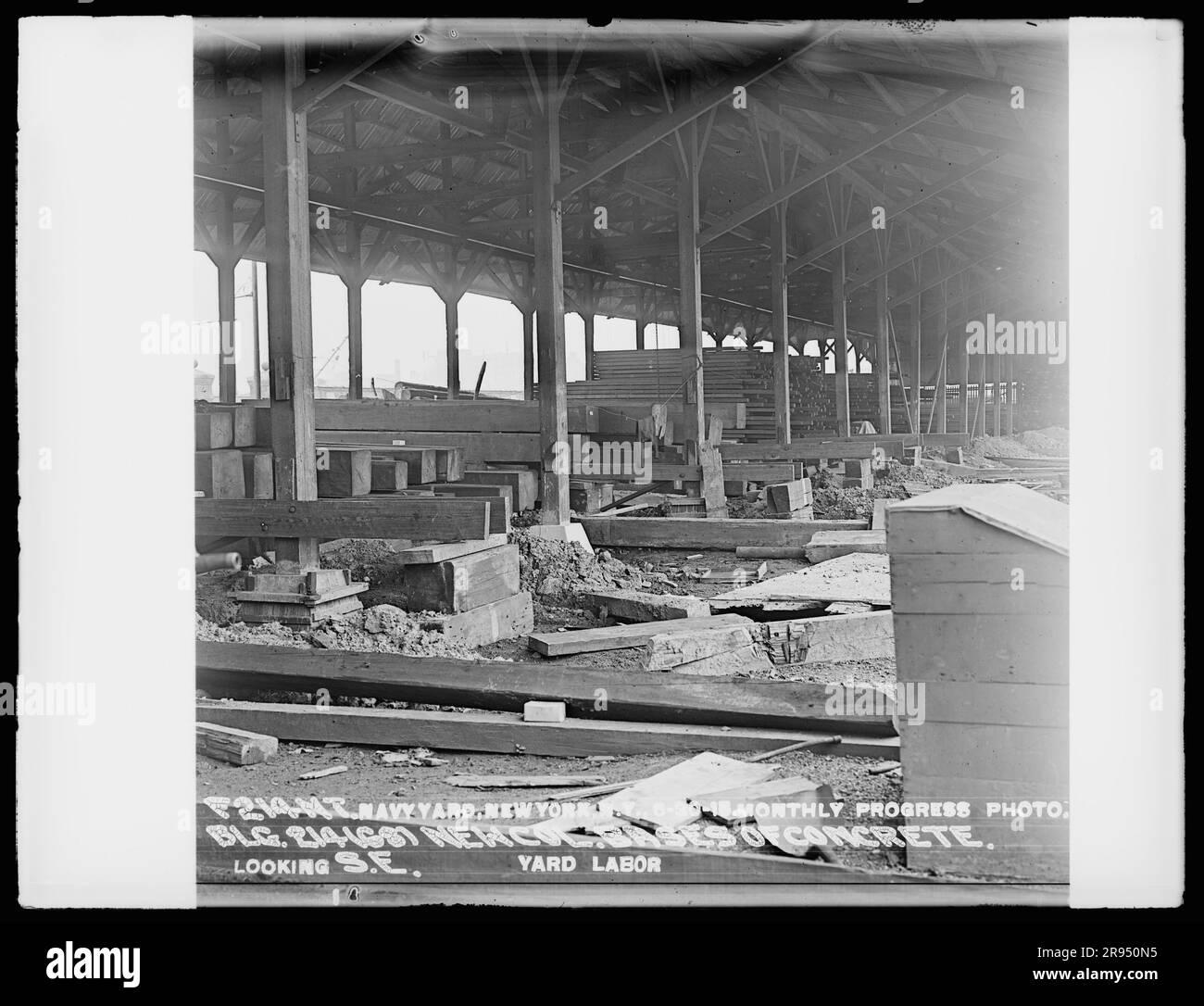 Monthly Progress Photo, Building 214 (68), New Concrete Column Bases ...