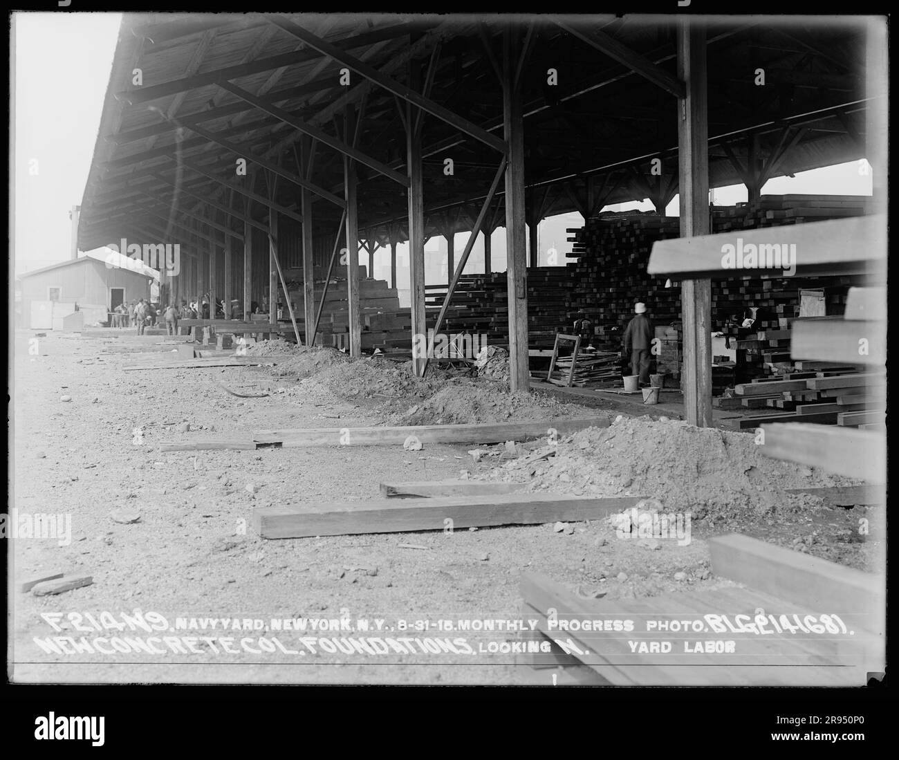 Monthly Progress Photo, Building 214 (68), New Concrete Column Bases ...