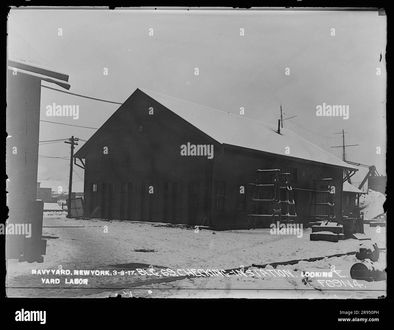 Building 69, Checking-in Station, Looking East, Yard Labor. Glass Plate ...