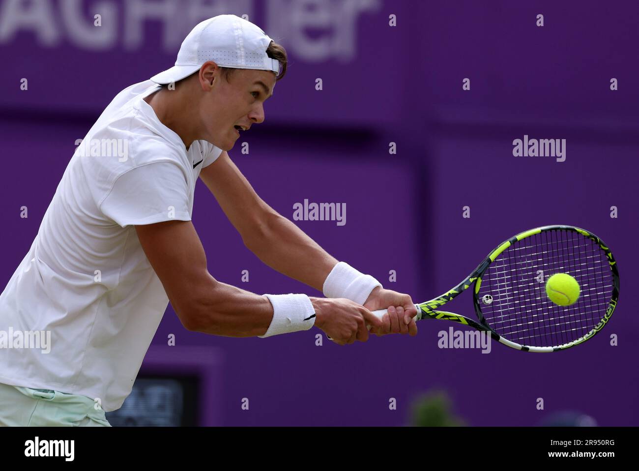 Denmark's Holger Rune in action during the Men's Semi Final against ...
