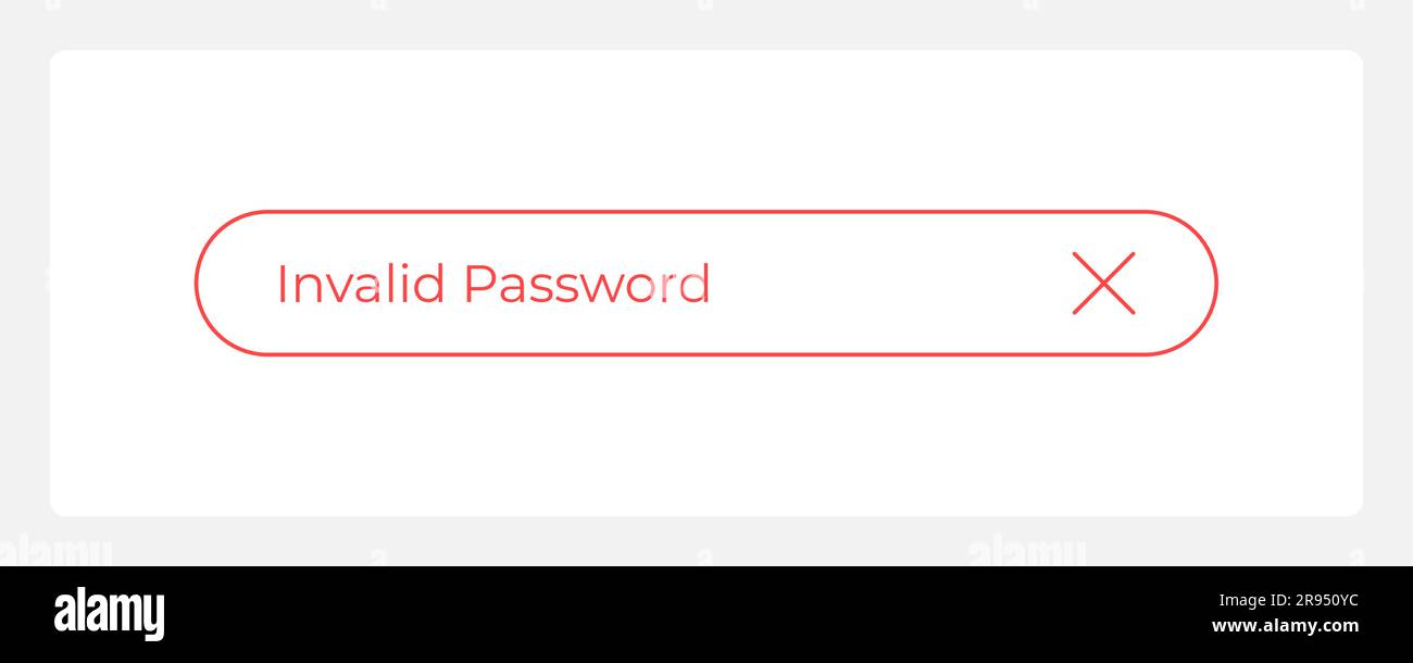 Wrong Password Ui Element Template Stock Vector Image And Art Alamy