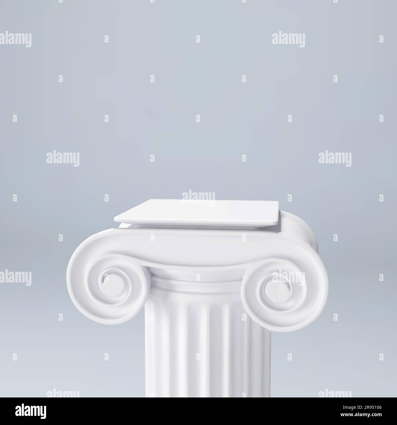 Podium for presenting products column of the Ionic order on a light ...