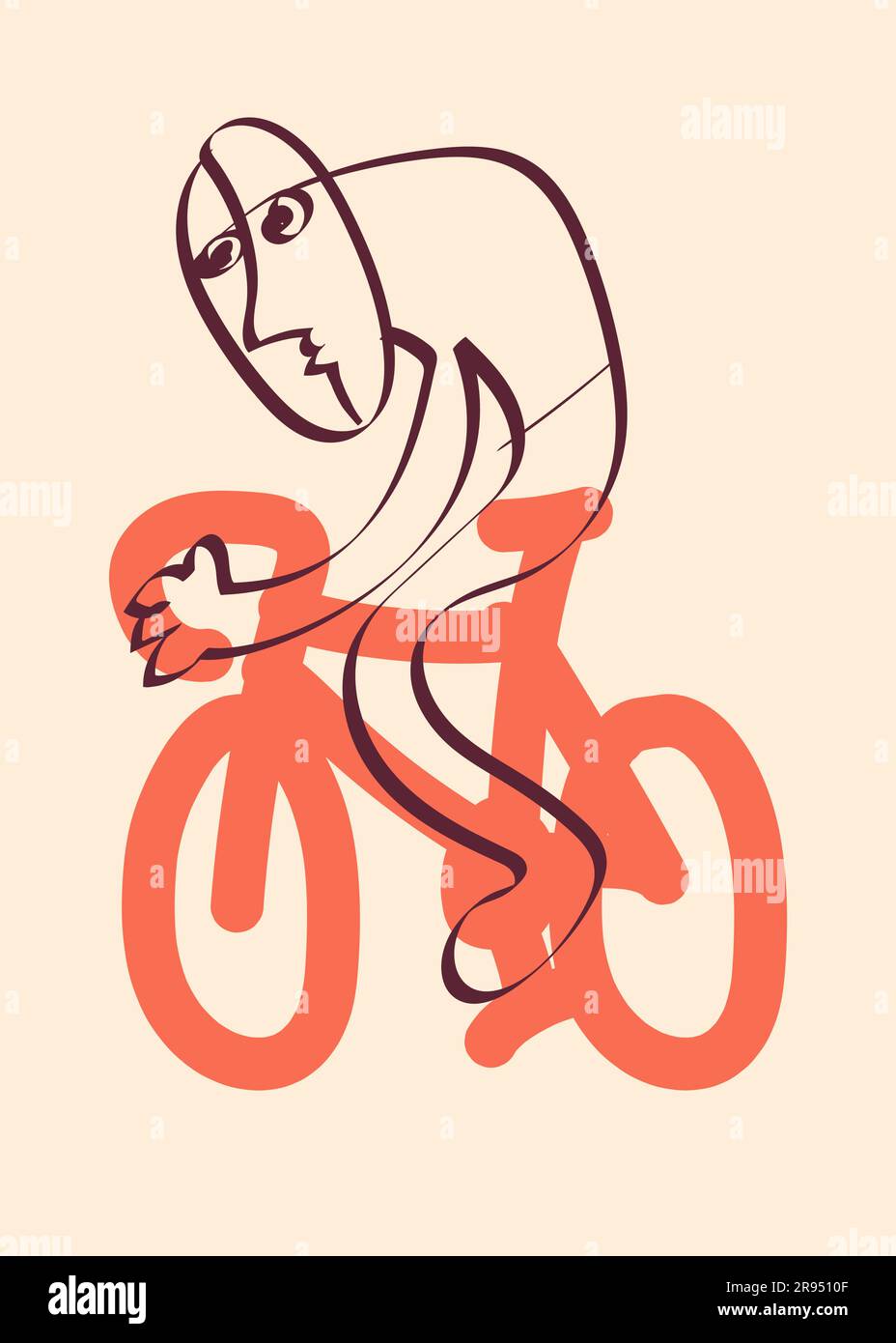 road bike contemporary abstract style cycling vector illustration Stock ...