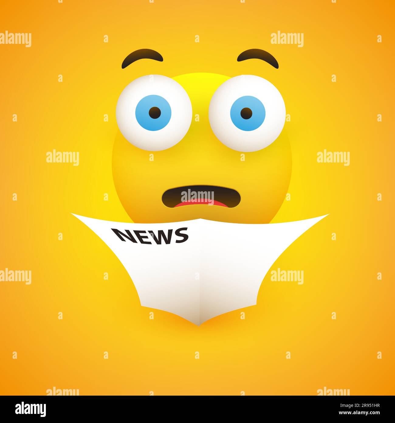 Surprising, Horrible News - Emoticon with Pop Out Eyes Reads a ...