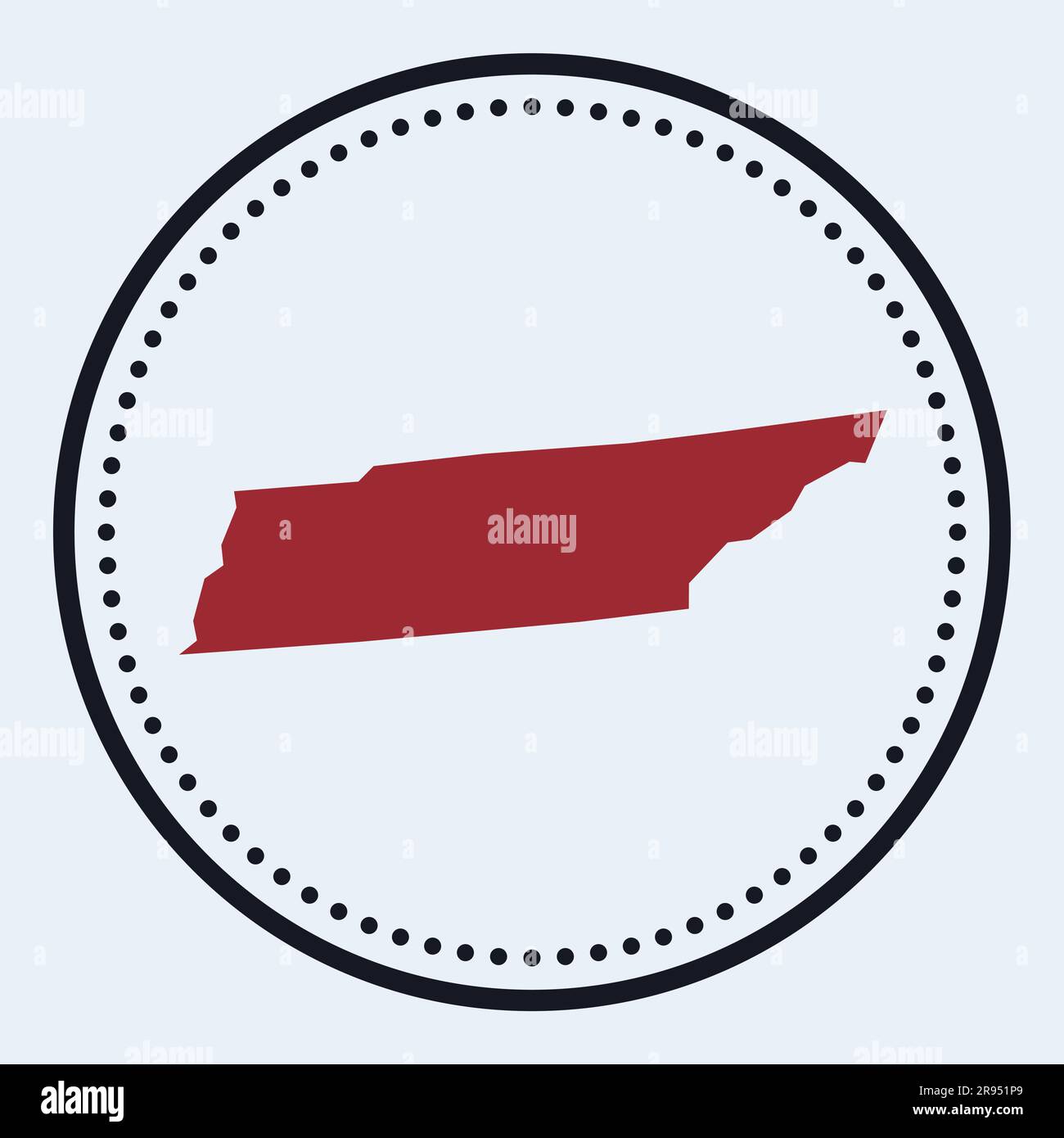 Tennessee round stamp. Round logo with US state map and title. Stylish ...