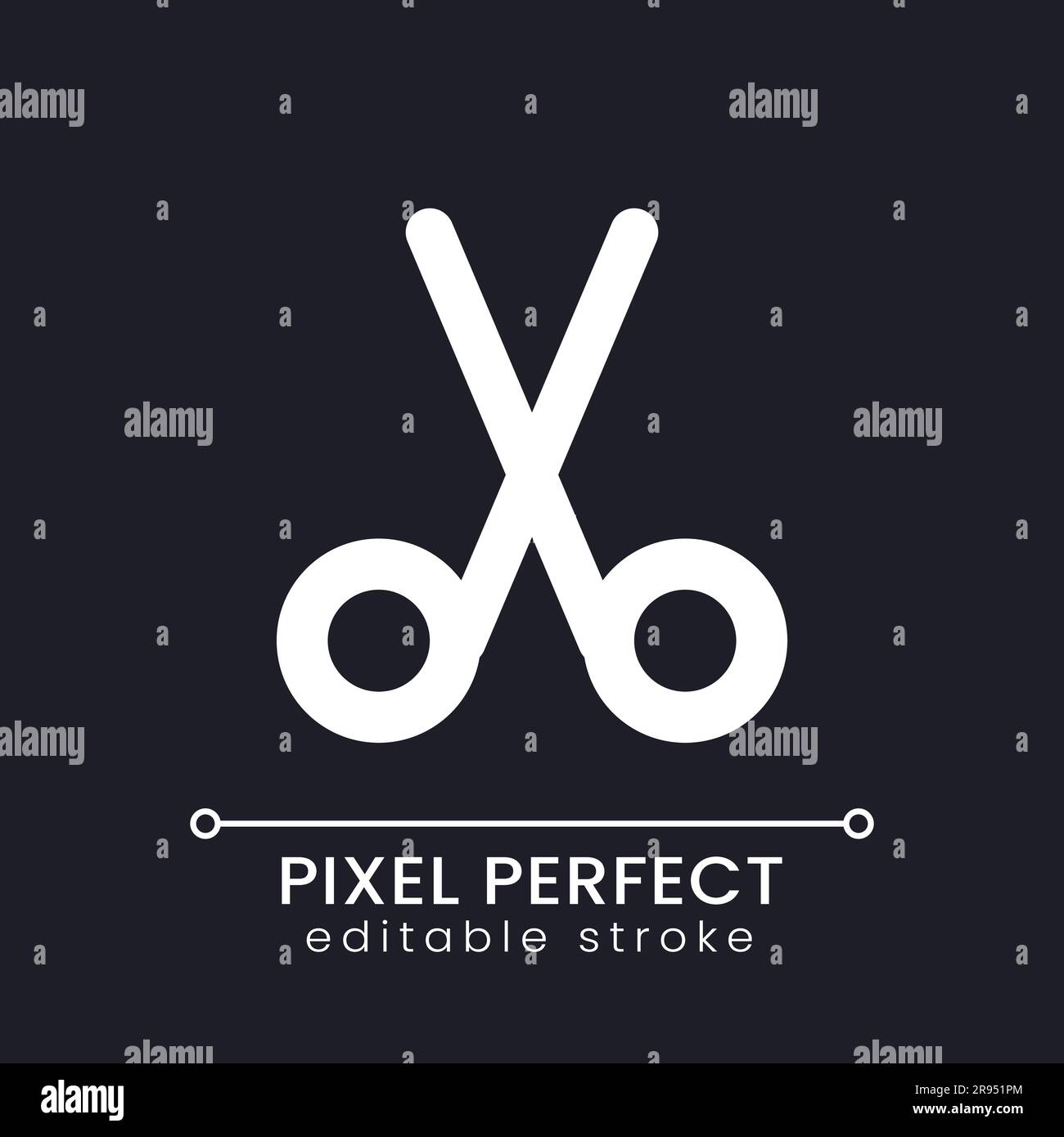 Cut pixel perfect white linear ui icon for dark theme Stock Vector ...