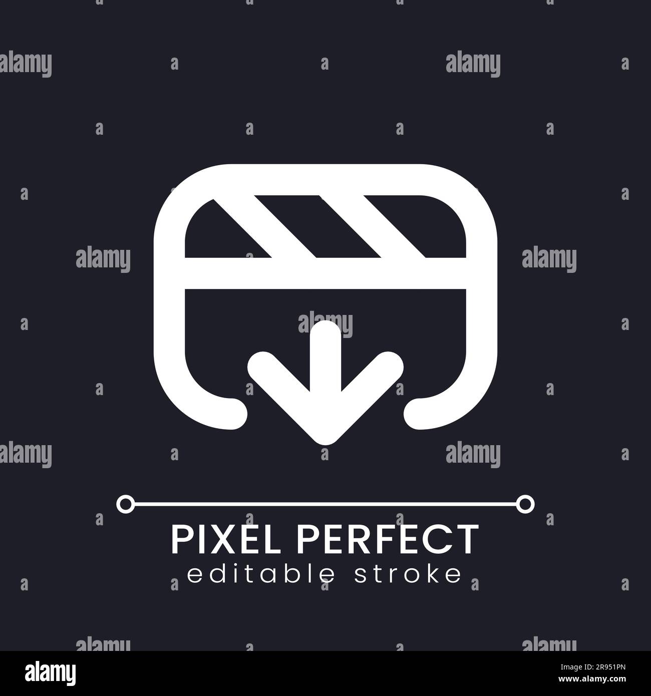 Import video file pixel perfect white linear ui icon for dark theme Stock Vector Image & Art - Alamy