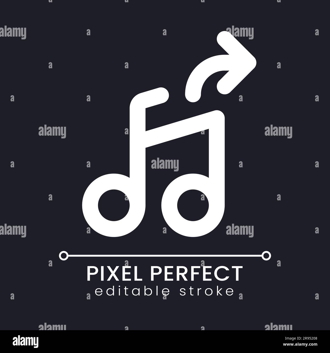 Extract audio pixel perfect white linear ui icon for dark theme Stock Vector Image & Art - Alamy